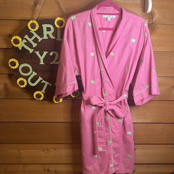 Cypress | Intimates & Sleepwear | Cypress Elephant Robe Pink Green ...